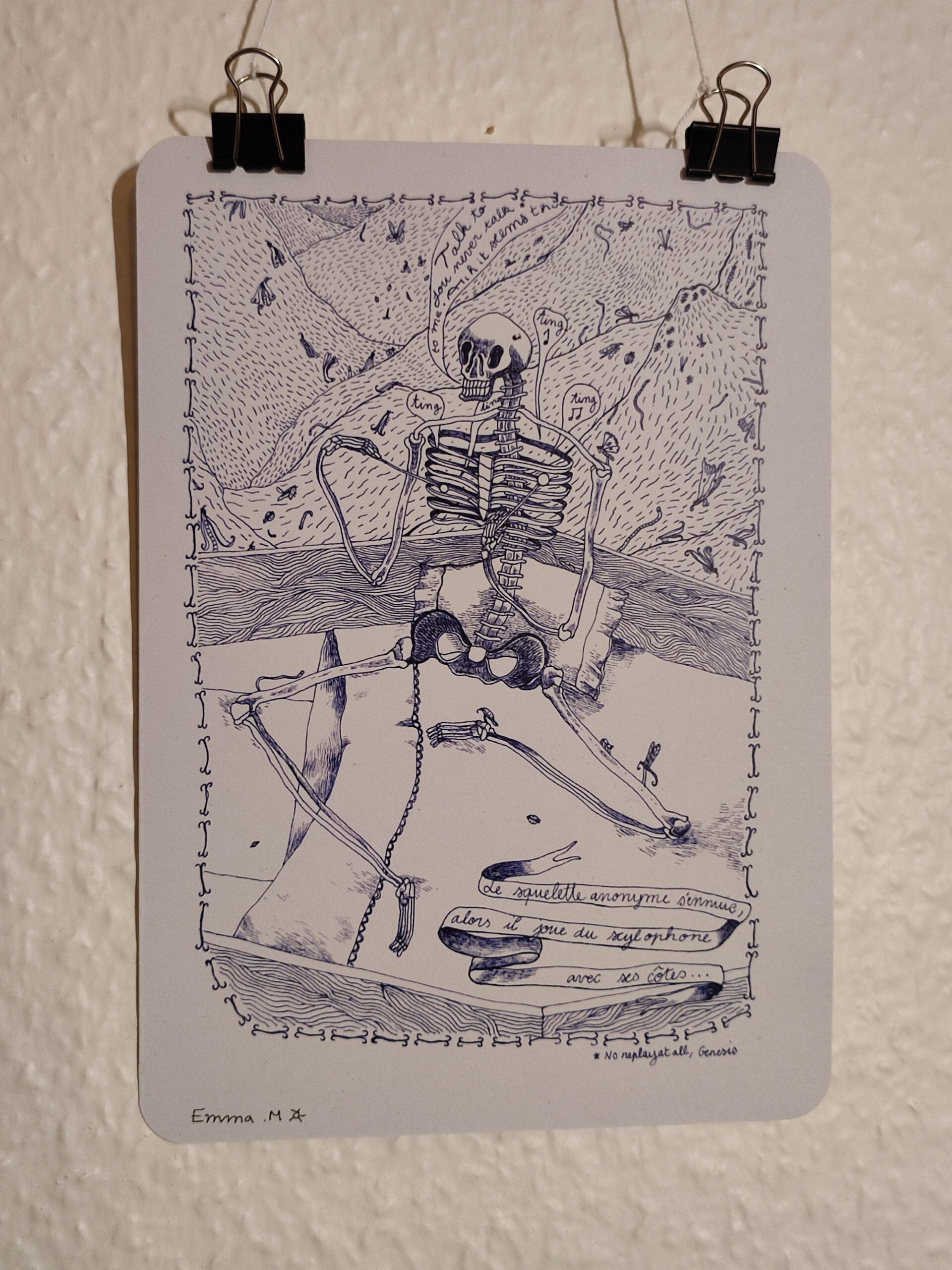 Emma MORISON - Squelette au xylophone - Galerie Wyrd