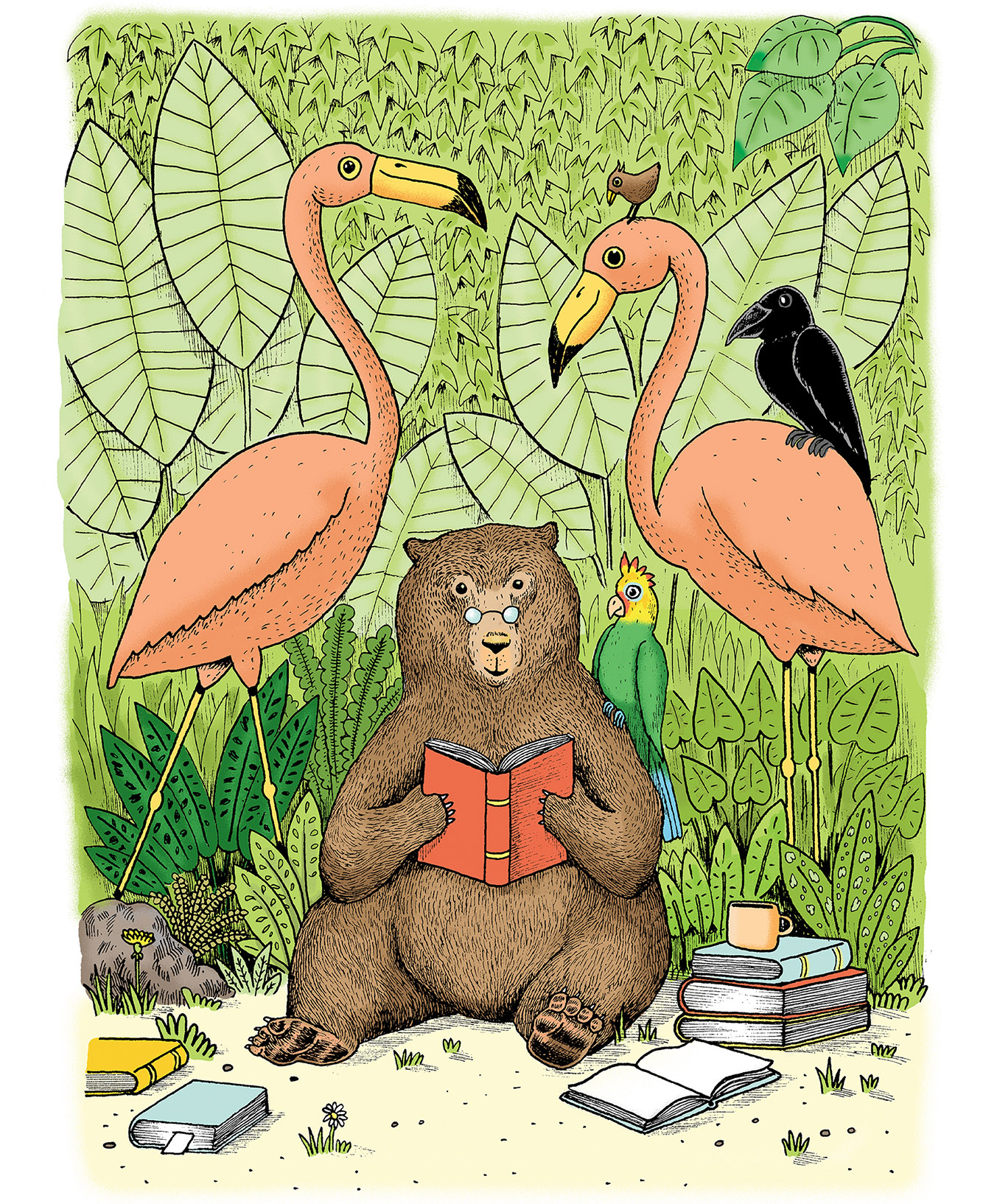 Sophie Guillemin - Ours qui lit A3 - Galerie Wyrd